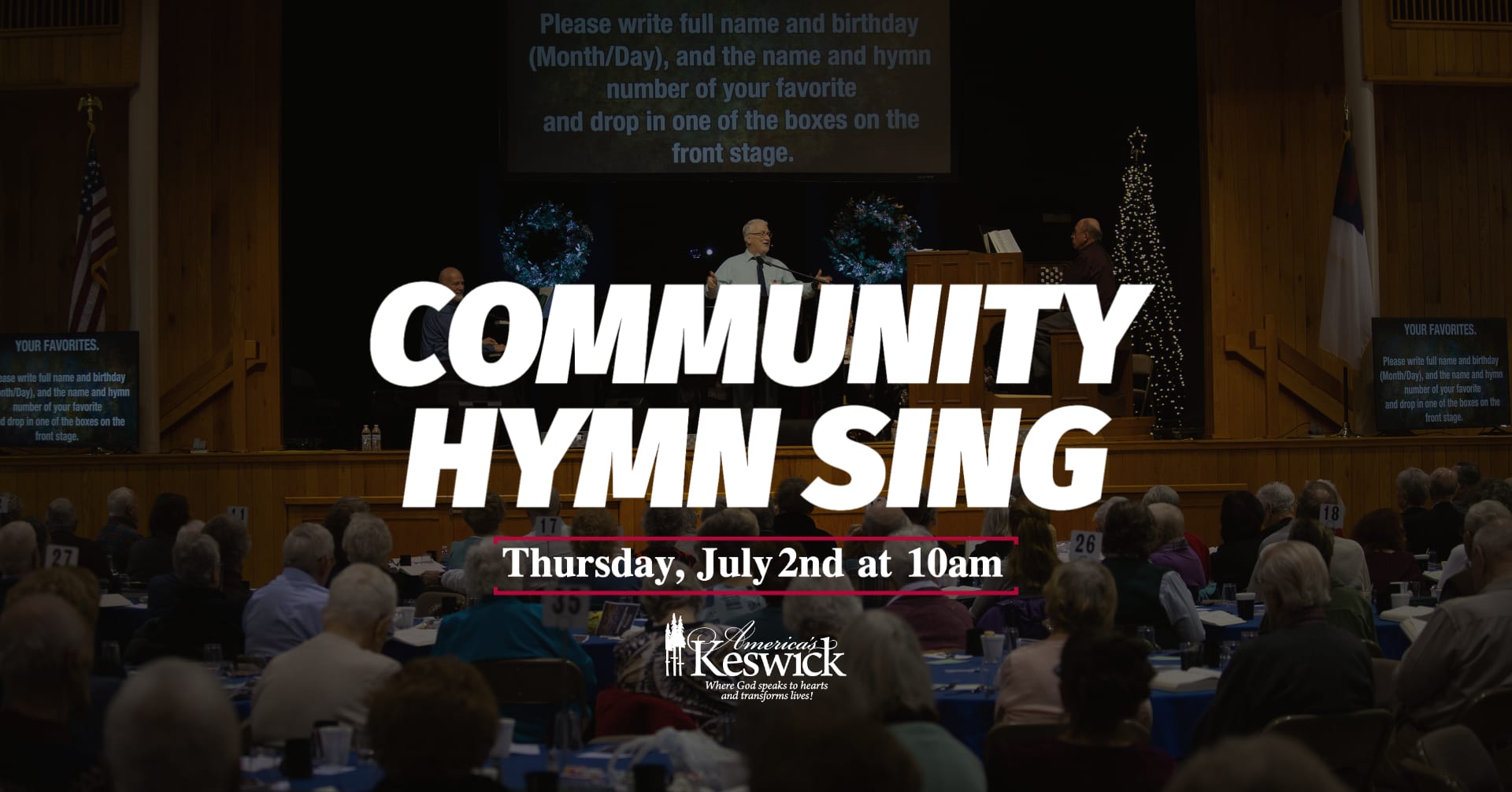 EVENT: Community Hymn Sing - America's Keswick Christian Retreat and ...